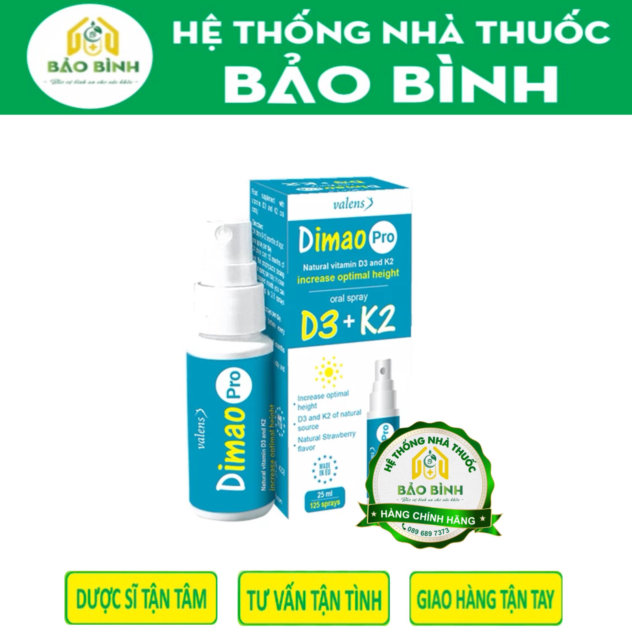 Dimao Pro D3 + K2 - Hệ Thống Nhà Thuốc Bảo Bình